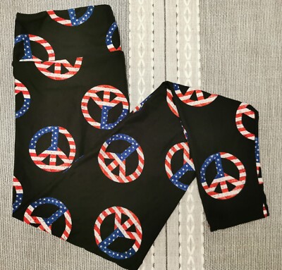 New LuLaRoe United & Strong Circle Peace Sign Flag Black Background-One ...
