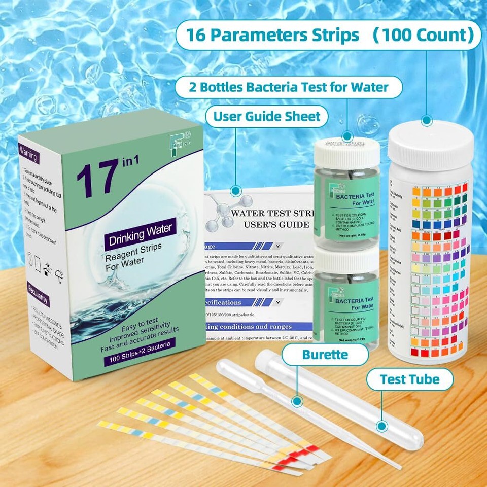 17 in 1 Drinking Water Test Kit for Home Well Water Testing Kit 100 ...