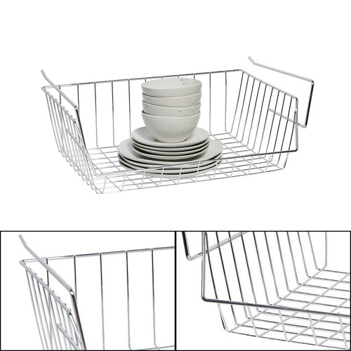 2 TIER FOLDABLE SHELF KITCHEN CABINET STORAGE STACKABLE CUPBOARD RACK ...