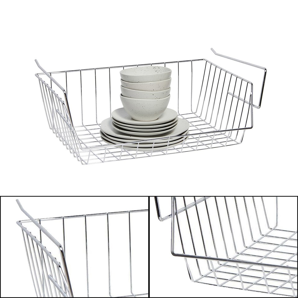 2 TIER FOLDABLE SHELF KITCHEN CABINET STORAGE STACKABLE CUPBOARD RACK ...