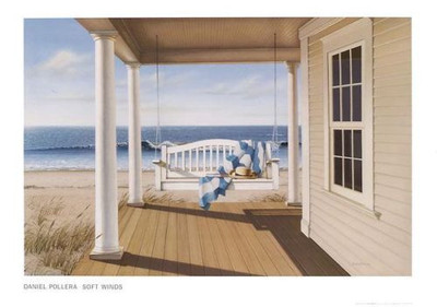 DANIEL POLLERA - Soft Winds - ART PRINT 34x24 Beach Seascape Porch ...
