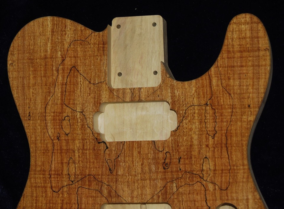 Flamed Spalted Maple Top / Aged Aspen Telecaster Tele Body HH 4lbs 1oz ...