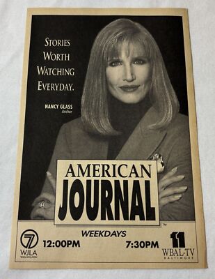 1993 WJLA, WBAL tv ad ~ AMERICAN JOURNAL Nancy Glass ~ stories worth ...