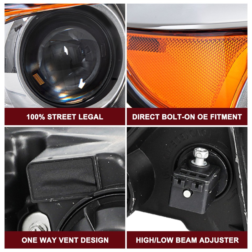 For 2011-2014 Ford Edge Headlights Replacement Pair Head Lamps Set 5 ...