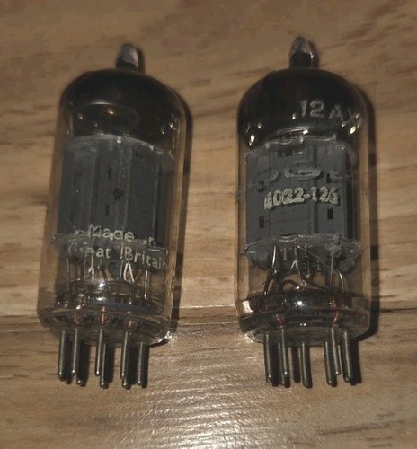 Pair Mullard 12AX7 Black Plate Vacuum Tubes Great Britain Tested high ...