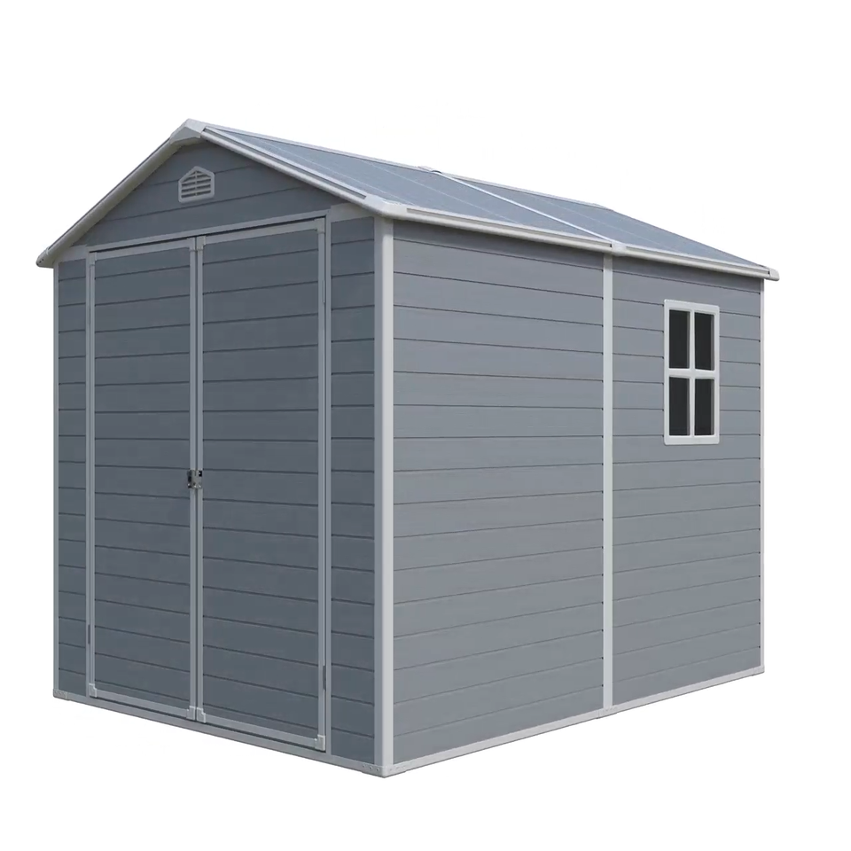 6x8 FT Resin Outdoor Storage Shed Waterproof with Floor & Lockable Door ...