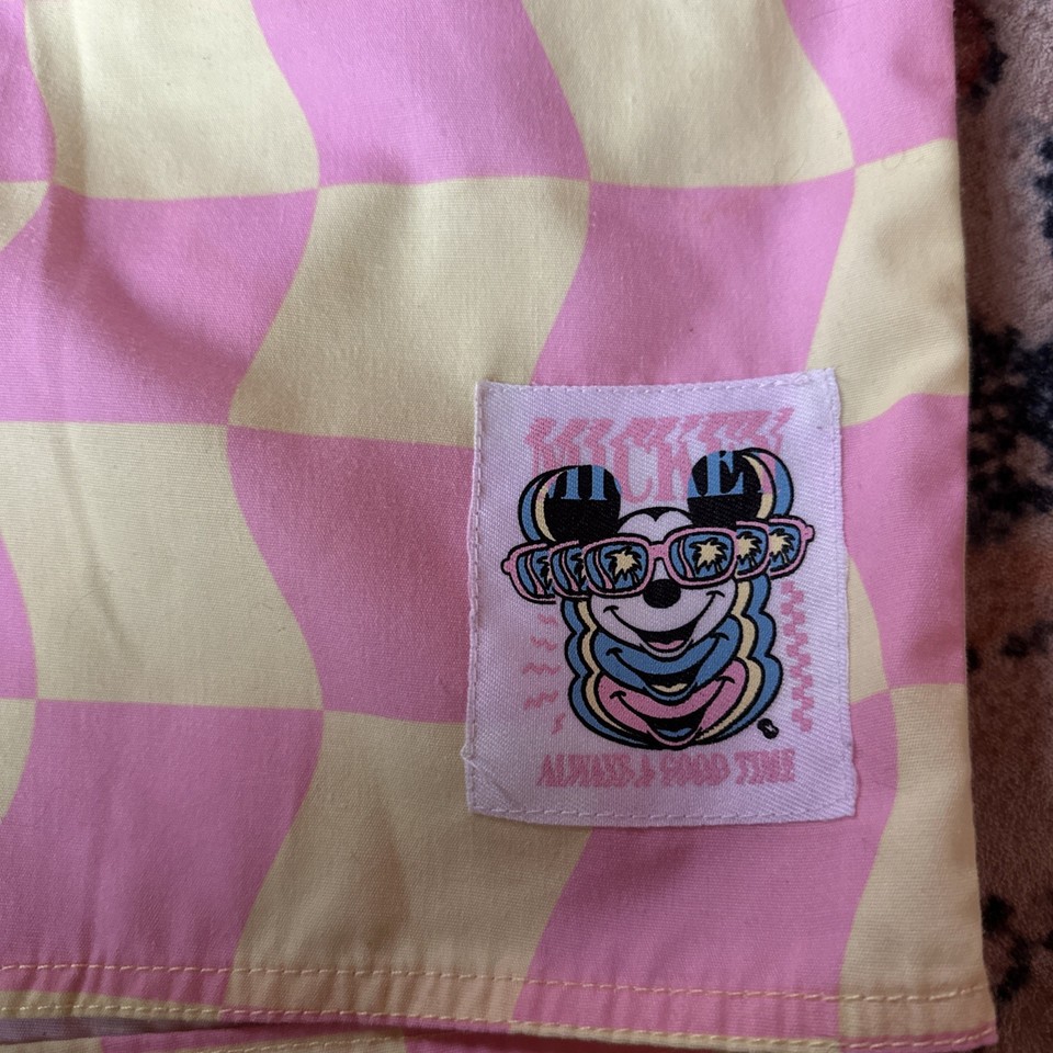 Neff x Disney Mickey Mouse Checker Swim Trunks Board Shorts Sz Small ...