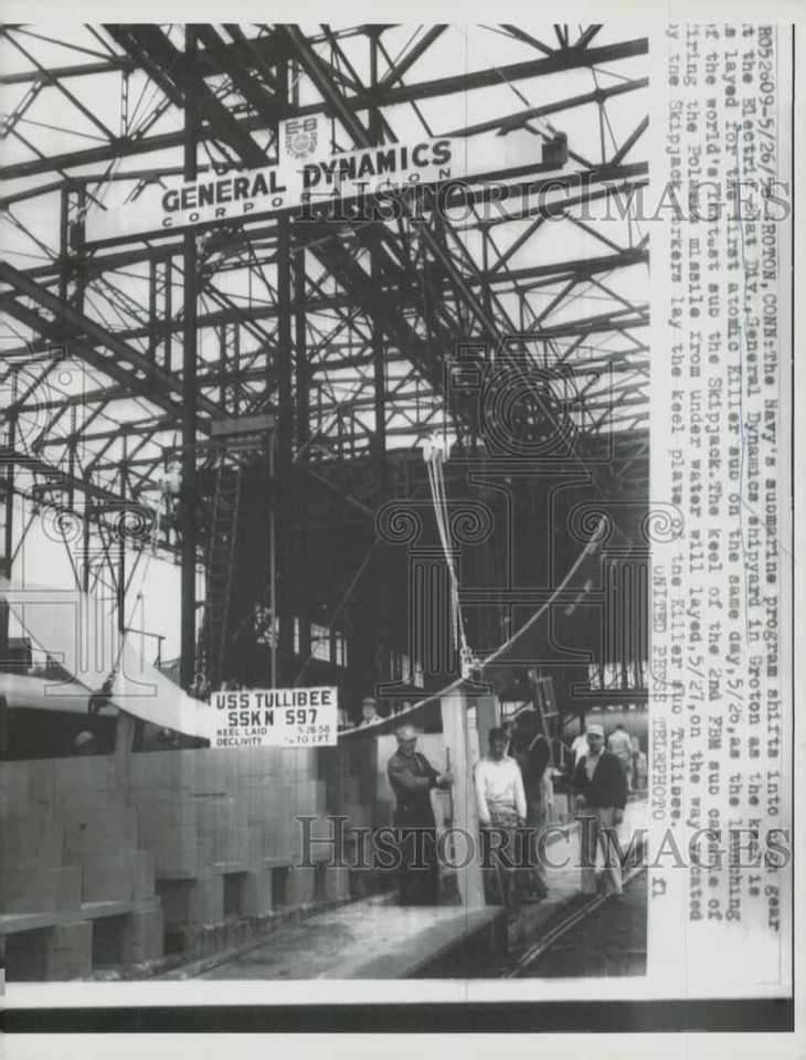 1958 Press Photo Electric Boat Division of General Dynamics Corp. in ...