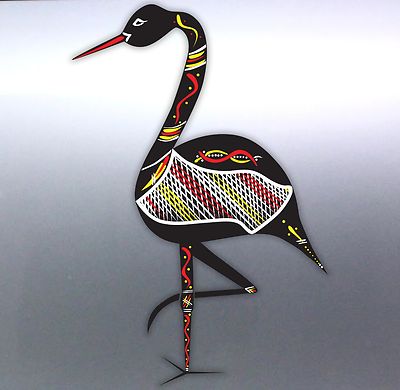 brolga Aboriginal artist Vinyl cut Car boat Sticker Australian crane ...