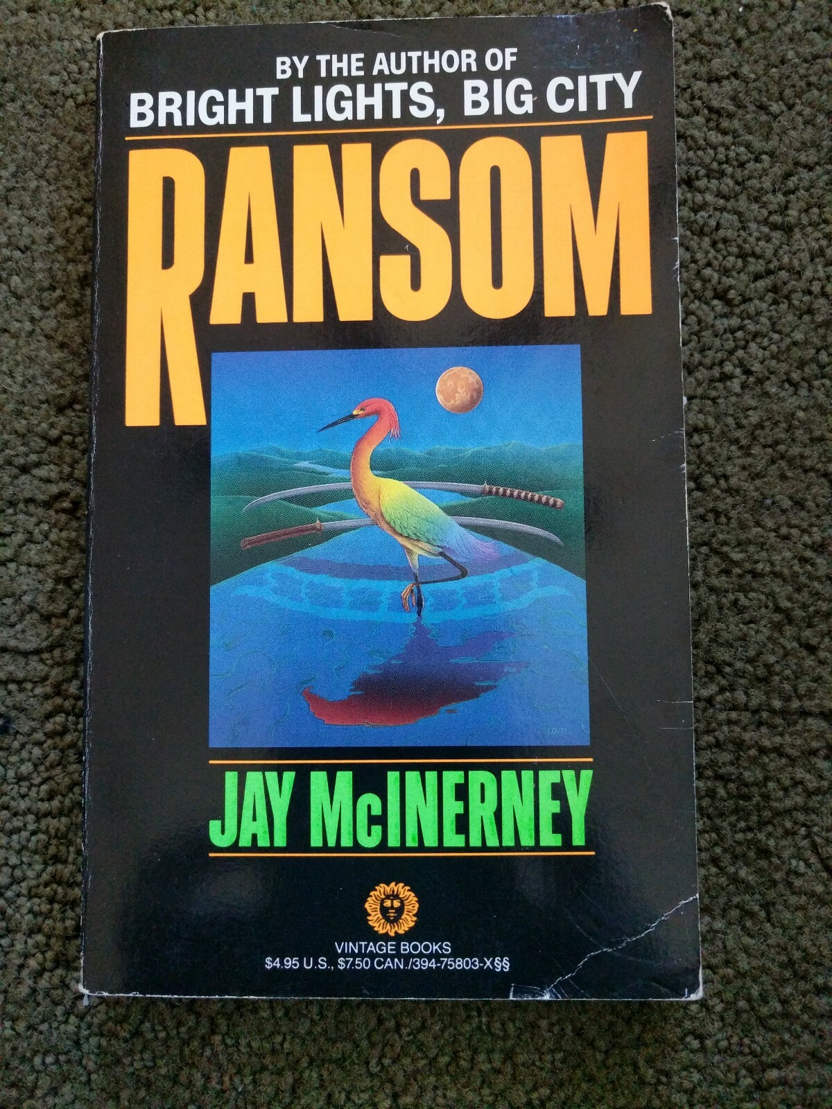Rare copy of RANSOM By JAY McINERNEY Vintage Books PB 1985 1987 1st ...