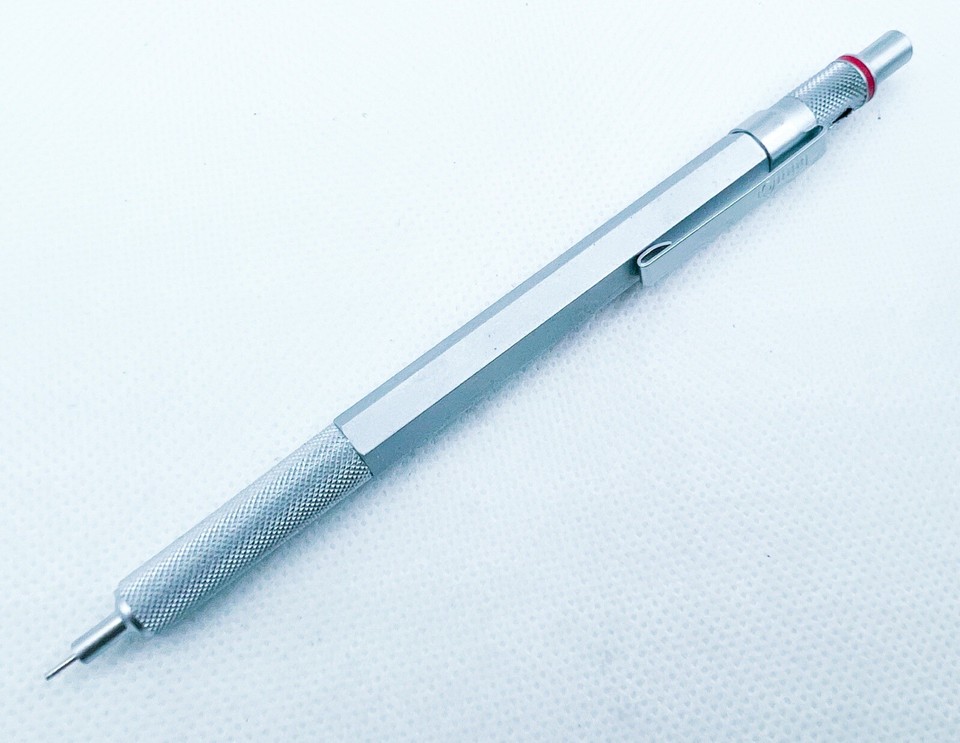 NOS Rotring 600 First ver. Spring Mechanical Pencil 0.5mm Silver W Box ...