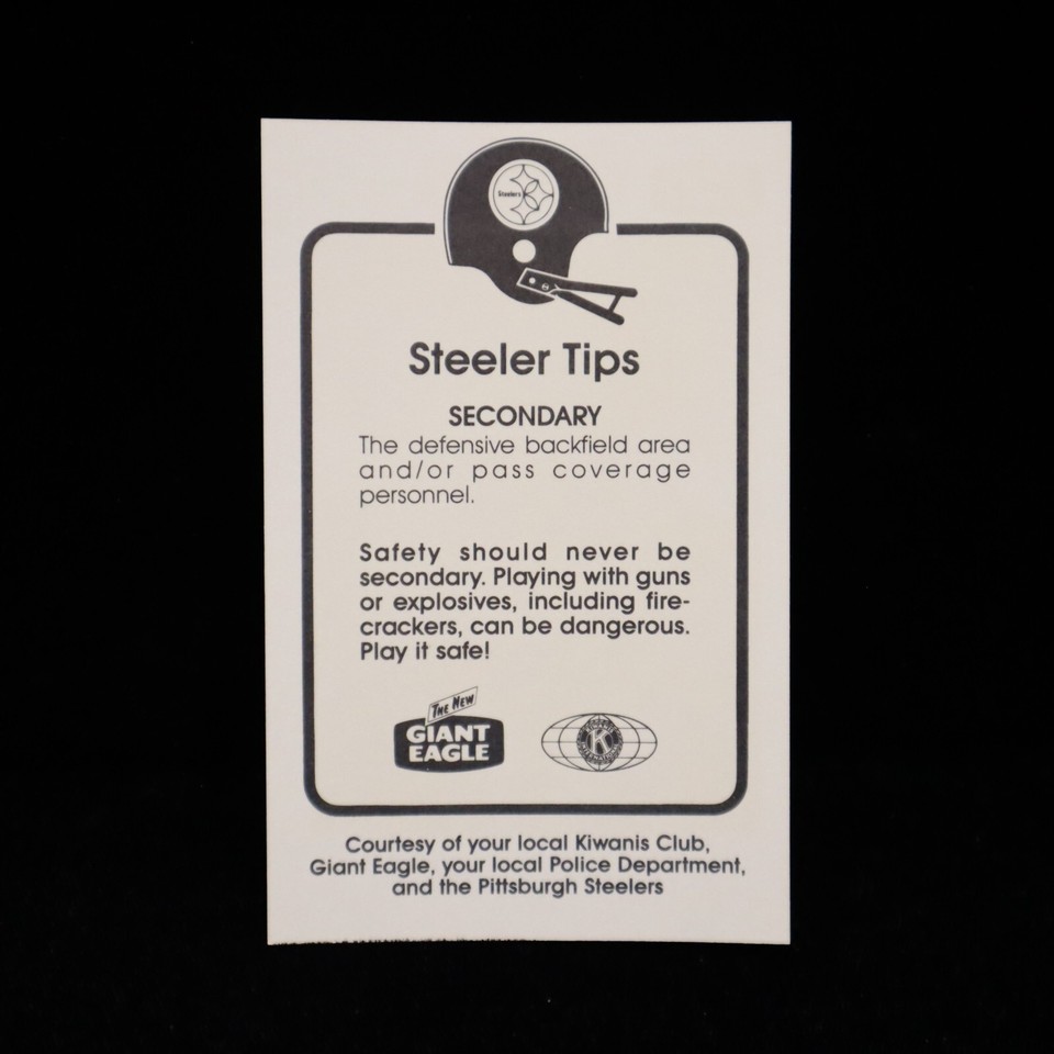 1988 Delton Hall Pittsburgh Steelers Giant Eagle Grocery Kiwanis Police ...