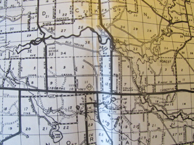 Vtg 1940's-1950's Manistee County MI Road Map Kaleva Kushinen Chevrolet ...