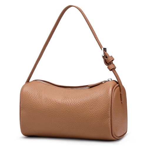 Genuine Leather Crossbody Bag for Women: Small Barrel Purse for Ladies ...
