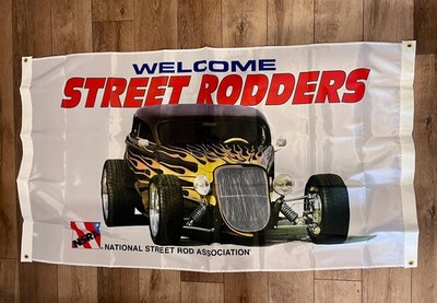 NSRA Welcome Street Rodders Polyester Banner — 35" x 55" — Hot Rod ...