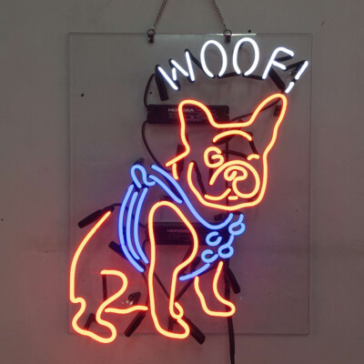 US Stock Woof Dog Pet Neon Sign Lamp 19x15 Pet Bar Store Garden Wall ...