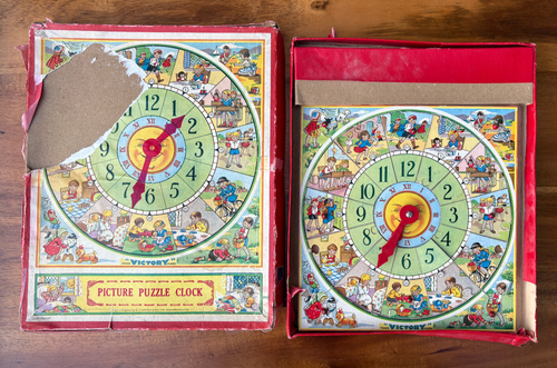 Vintage 60s Victory Picture Puzzle Clock w/ Original Box - Made in ...