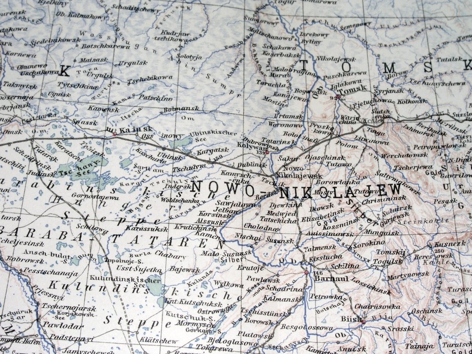 1925 VINTAGE MAP OF WESTERN SIBERIA SOVIET UNION RUSSIA KAZAKHSTAN ...