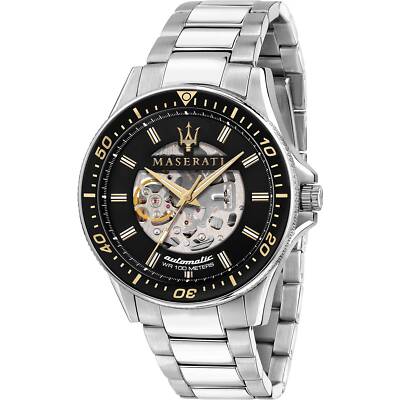 Maserati Sfida Automatic Men's Watch R8823140008 Steel Black Gold 44 Mm ...