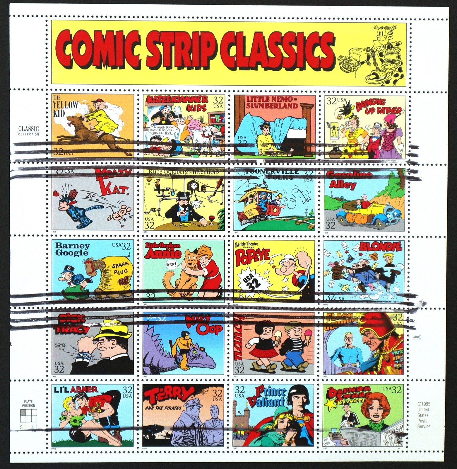 U.S. Used #3000 32c Comic Strip Classics Sheet of 20. Scarce Used. | eBay