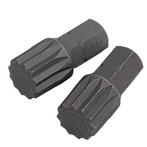 2pc M14 SPLINE BIT SET 10mm Hex Drive Triple Square 12 Point by NEILSEN ...