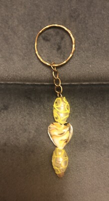 Artisan Handmade Yellow Lampwork Glass Beaded Keychain | eBay