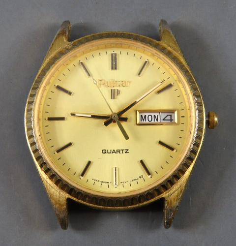 VTG PULSAR WATCH CASE/MOVEMENT Day/Date V348-800MT No Band FOR PARTS ...