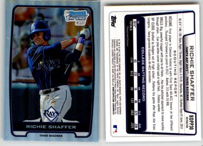 Richie Shaffer 2012 Bowman Chrome Draft Refractor BDPP30 Rays 1st EX | eBay
