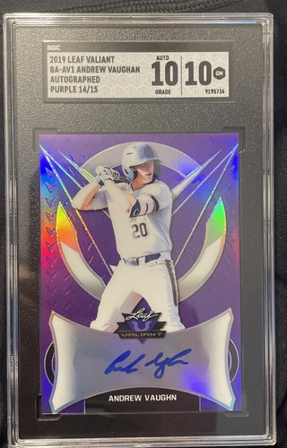 2019 Valiant Purple RC Auto Andrew Vaughn /15 FREE SH | eBay