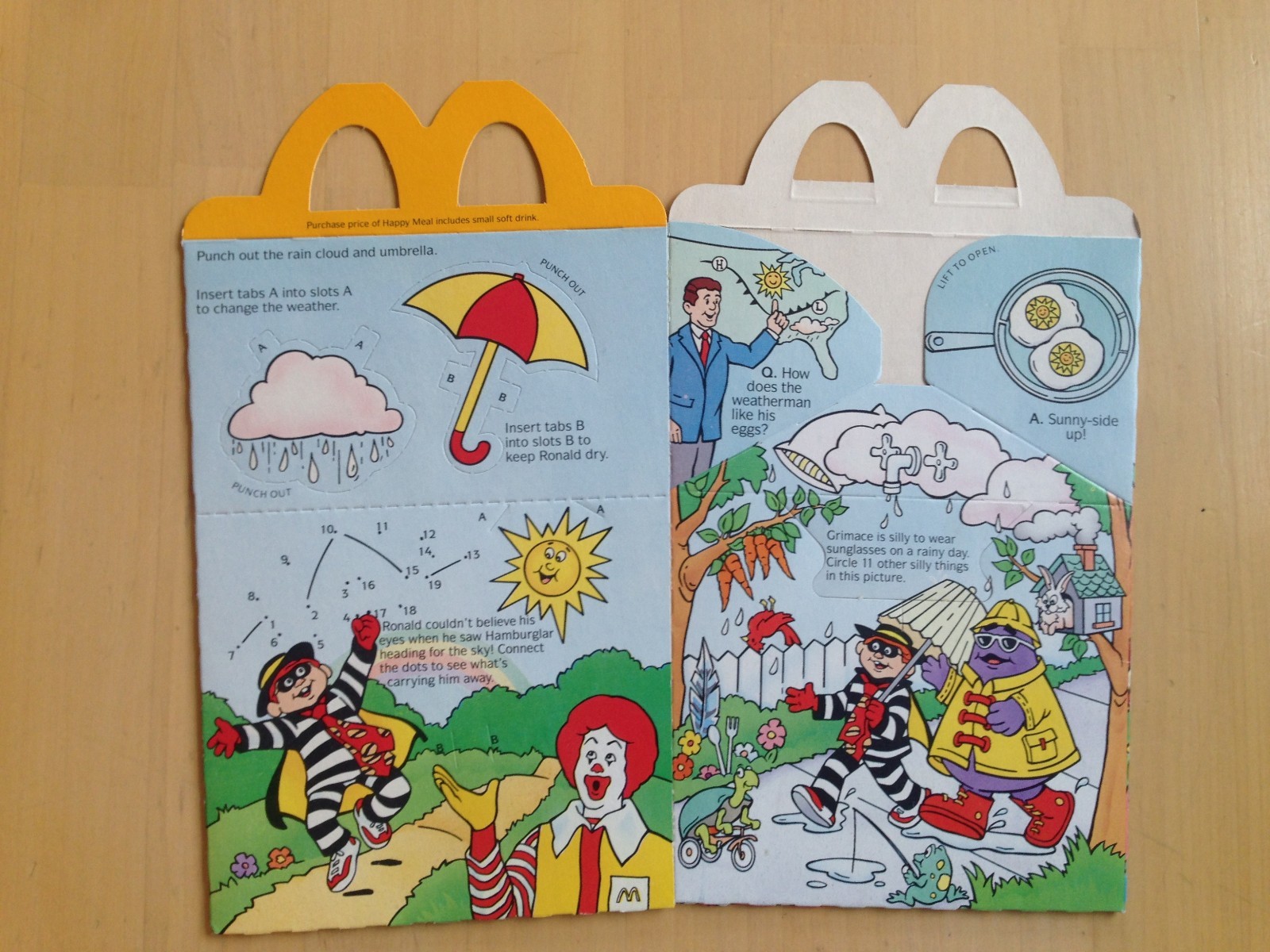 1989 McDonald's Happy Meal Box, Rain Or Shine, Rare Regional | eBay