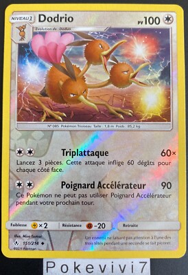Carte Pokemon DODRIO 151/214 REVERSE Soleil et Lune 10 SL10 FR NEUF | eBay