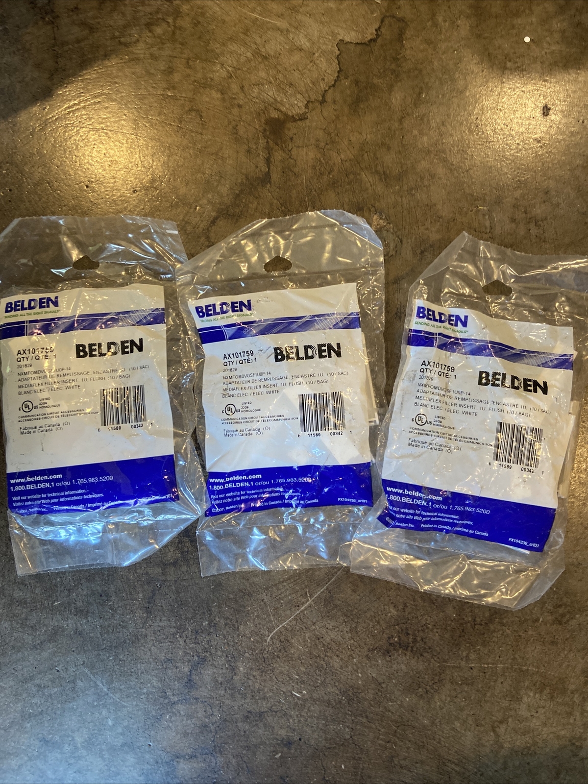 Lot of 3 BELDEN AX101759 Mediaflex Filler Insert, 1U, Flush, White | eBay