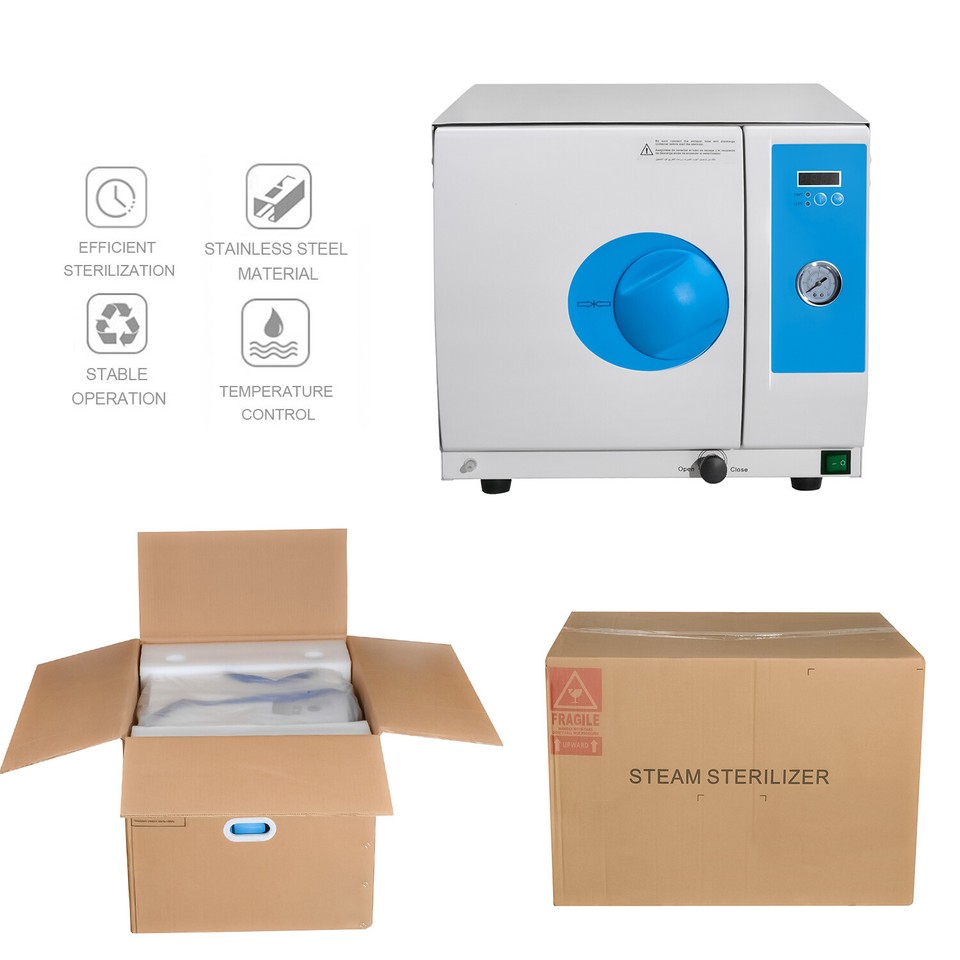 18L Semi-automatic Class N Dental Autoclave Sterilizer Pressure Steam ...