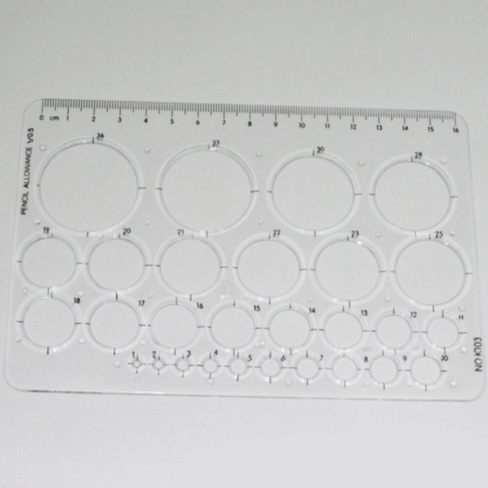 1mm To 36mm Plastic Template Ruler Easy Use Drawing Tool College ...