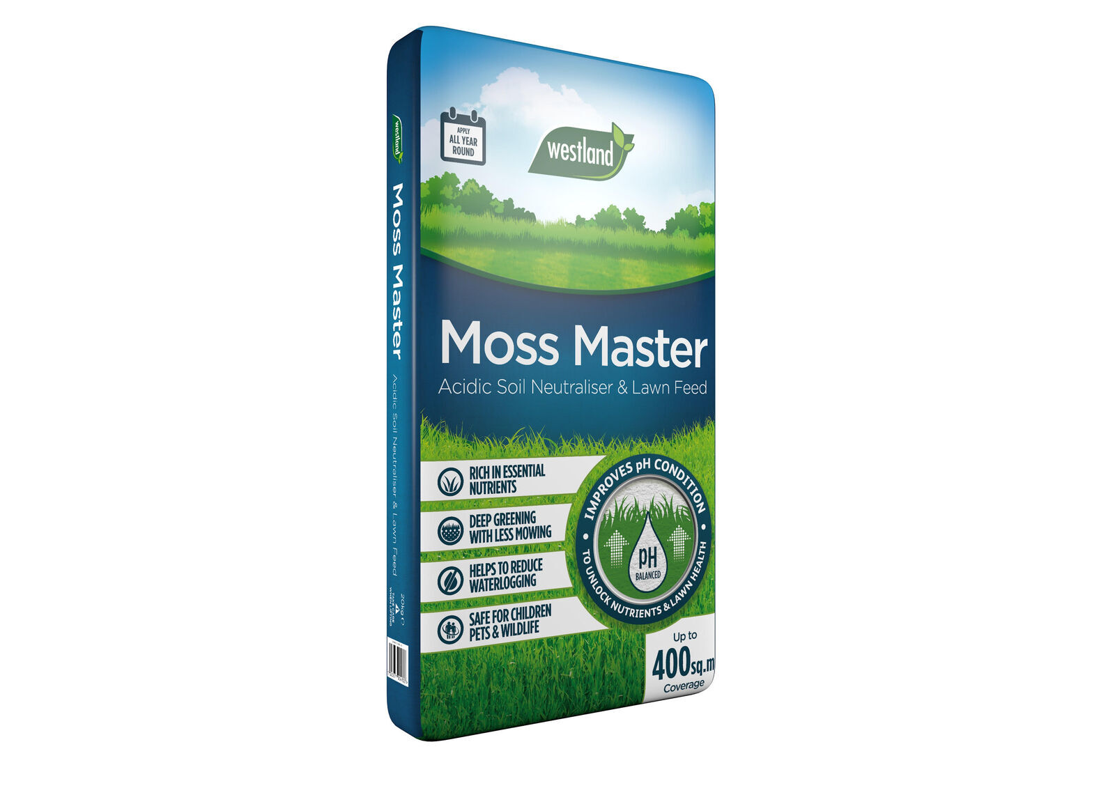Westland Moss Master Lawn Feed and Acidic Soil Neutraliser 20kg bag ...