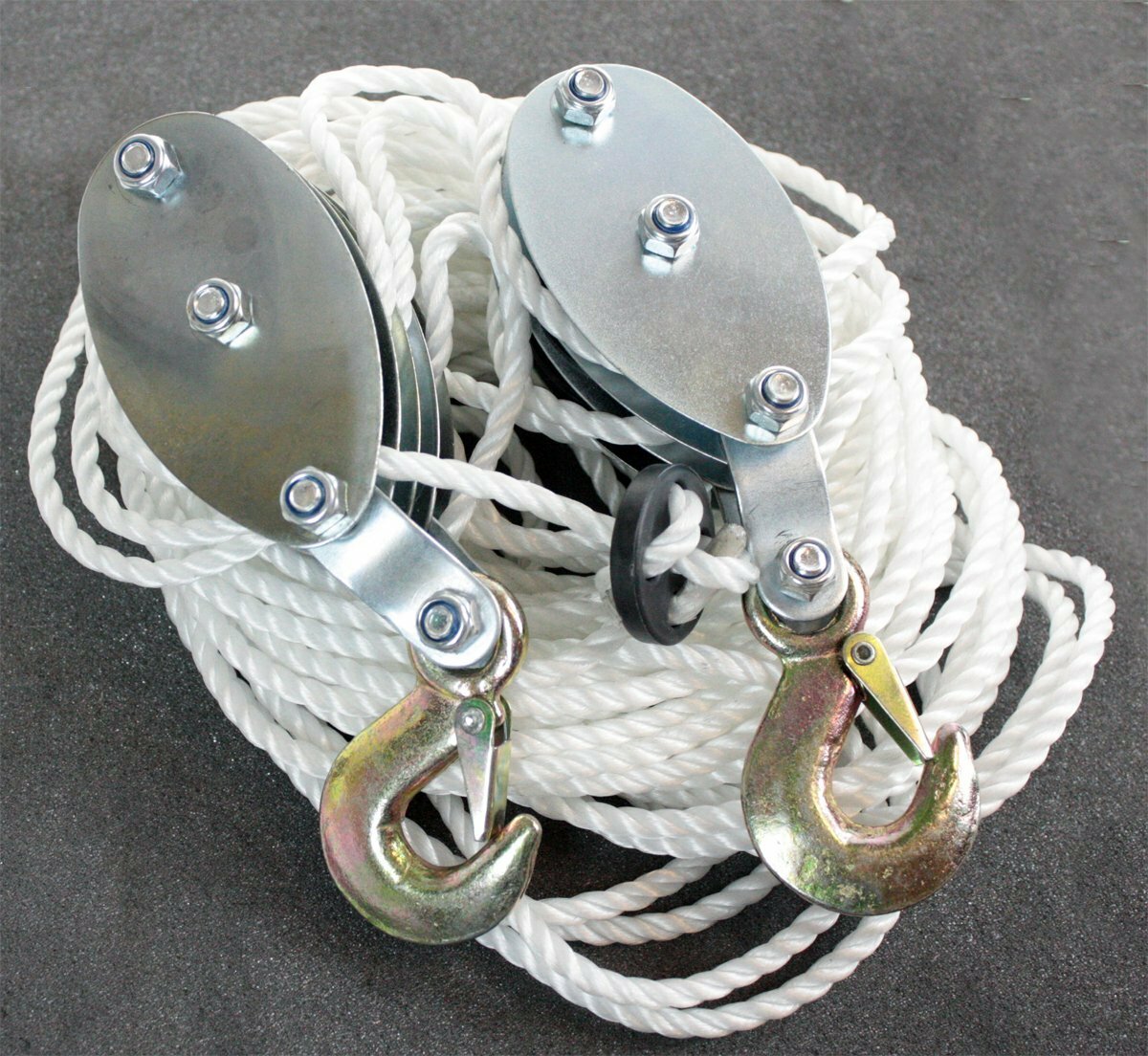 4000LB 65ft Poly Rope Pulley Block Tackle Hoist 4 Rigging Lift Safety ...