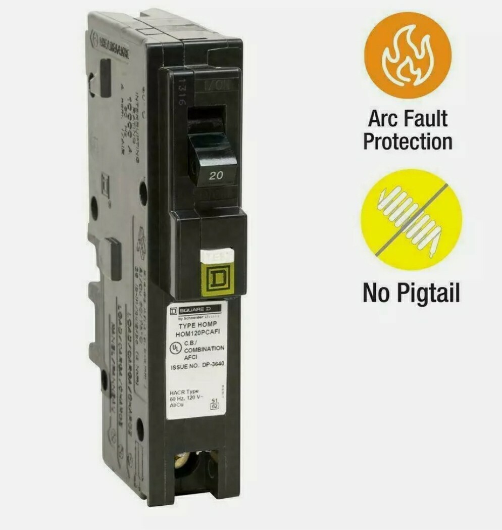 10 PCS SQUARE D HOMELINE HOM120PCAFI 20A ARC FAULT AFCI PLUG ON NEUTRAL ...