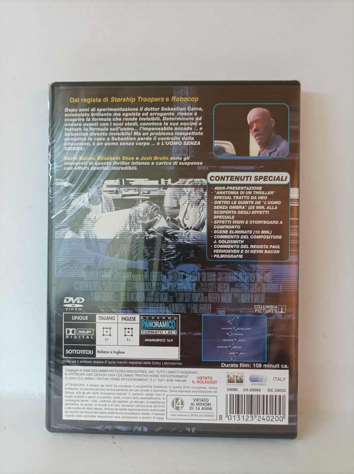 The Man Without A Shadow With Kevin Bacon DVD | eBay