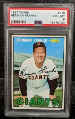 1967 Topps Herman Franks PSA 8 NM-MT #116 Original Vintage Giants ...