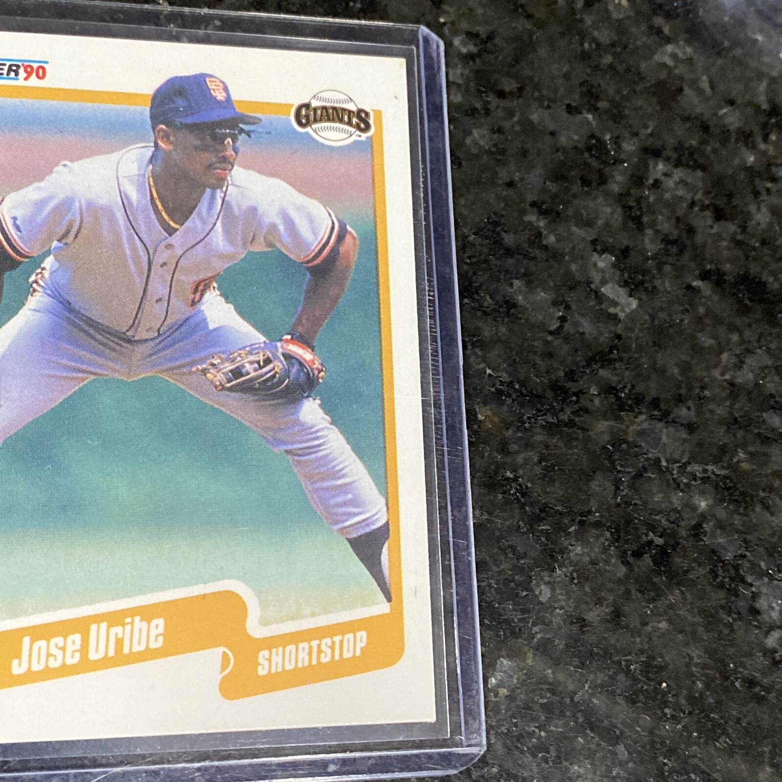 1990 FLEER JOSE URIBE RARE BASEBALL CARD! BIRTHDATE ERROR. PRISTINE ...
