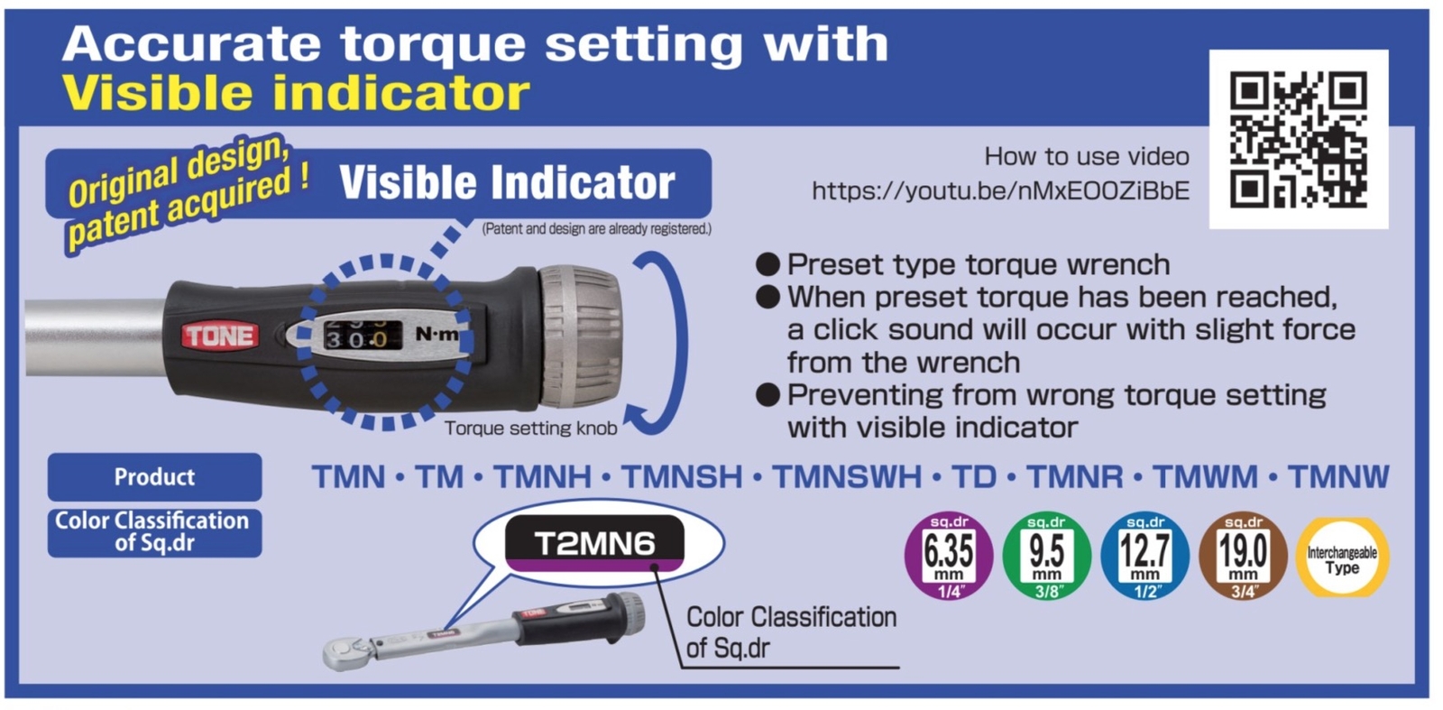 TONE 3/4" sq.dr Preset Torque Wrench Digital Reading 40-300N.m T4MN300 ...