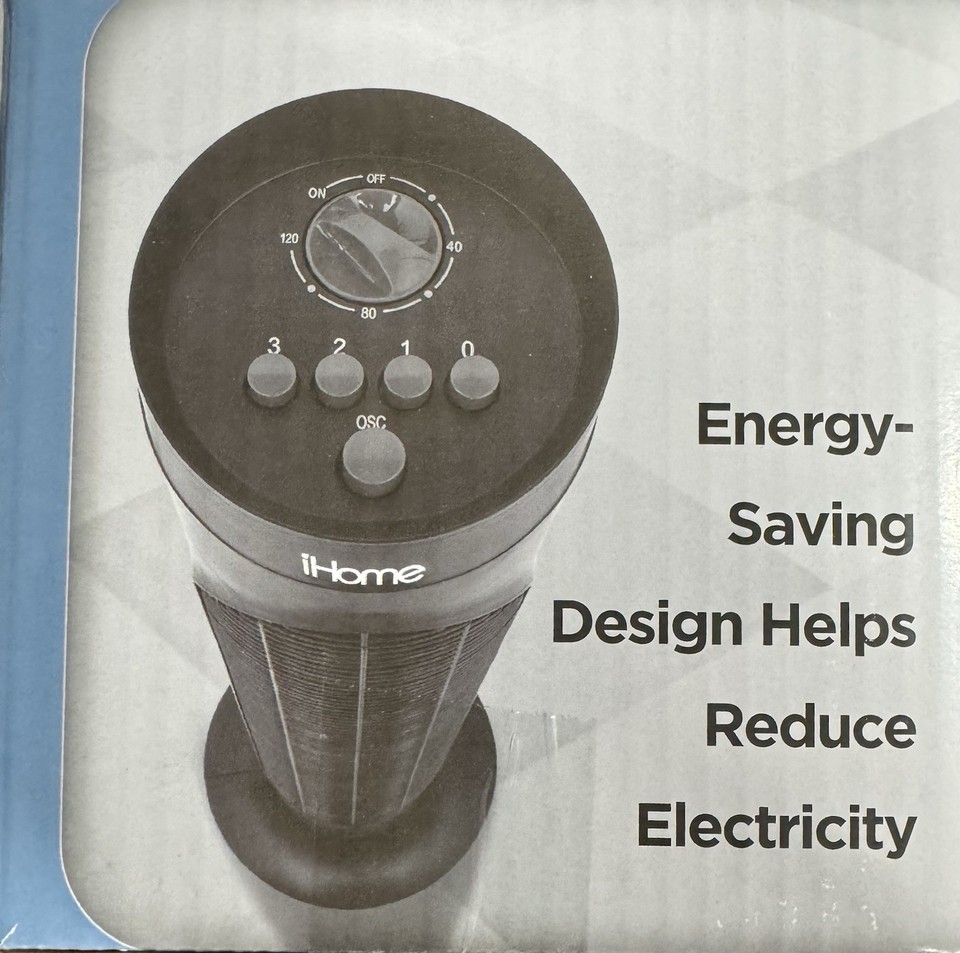 iHome 32 in. Oscillating Tower Fan in Black NEW in BOX Free Shipping | eBay