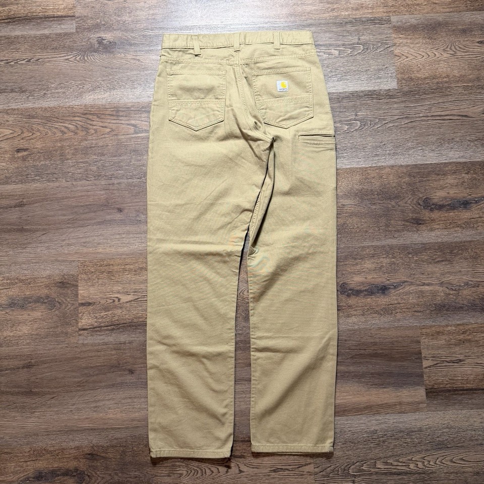 Carhartt Rugged Flex Relaxed Fit Men’s Work Canvas Pants 34X34 Beige ...