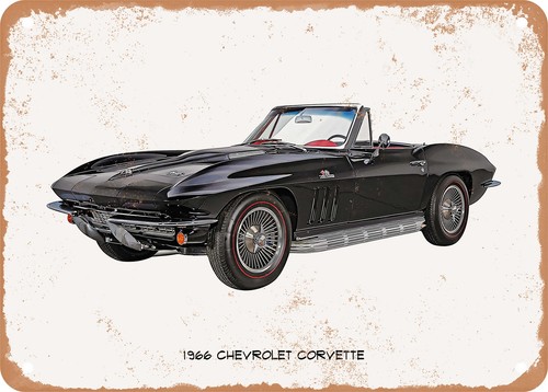 Classic Car Art - 1966 Chevrolet Corvette Oil Painting - Rusty Look ...
