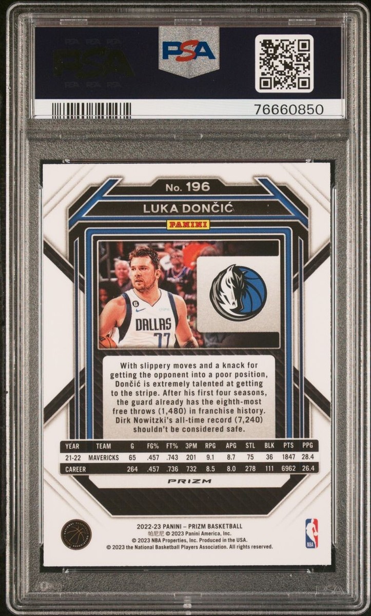 2022 Panini Prizm 196 Luka Doncic Red Cracked Ice PSA 10 2022 Panini Prizm 196 Luka Doncic Red Cracked Ice PSA 10