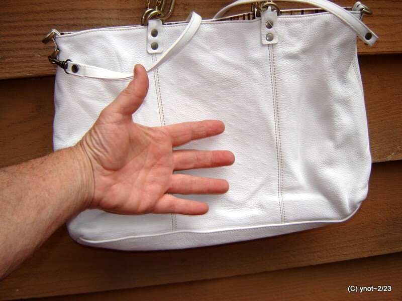 large/white PLINIO VISONA PURSE pebble leather Crossbody/tote Italy ...