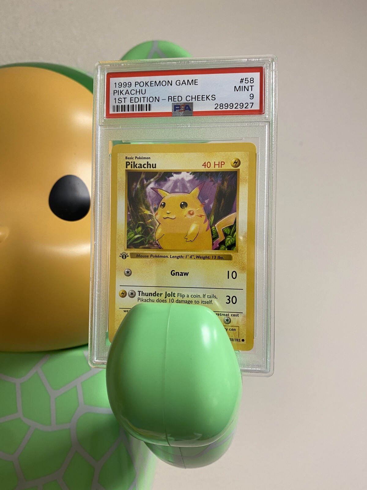 POKEMON 1999 1ST EDITION BASE SET RED CHEEKS PIKACHU PSA 9 MINT CARD ...