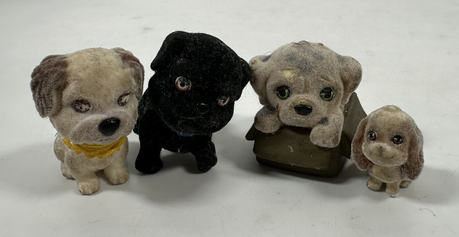 Vintage Pocket Puppy Flocked Dogs - Lot of 4 - Fuzzy Toy Pet Bundle | eBay