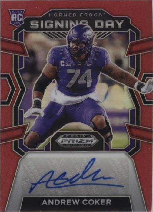 2024 Panini Prizm Draft Picks - Signing Day Andrew Coker #SD-ACR Red ...