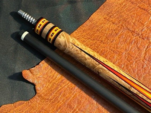 TNT Custom Pool Cue 1 of 1 With Jacoby Black Carbon Fiber Shaft. Madame ...